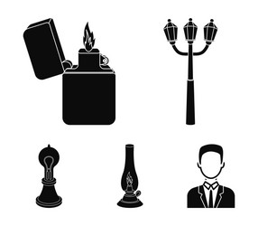 Street lamp lighter kerosene lamp lamp Royalty Free Vector