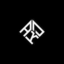 Akd letter logo design on black background Vector Image
