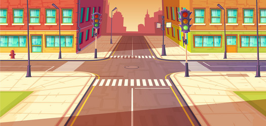 Intersection Road Cartoon Vector Images (over 1,100)
