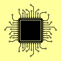 Cpu microprocessor sticker style icon Royalty Free Vector