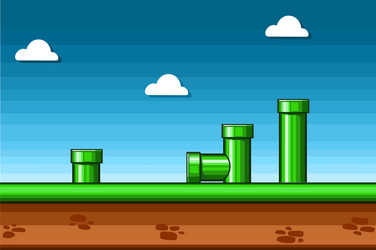 Old school 8 bit brick arcade game style Vector Image