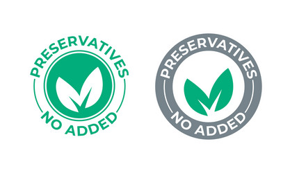 No added preservatives eco thin line sign Vector Image