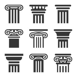Vintage monochrome ancient greece labels set Vector Image
