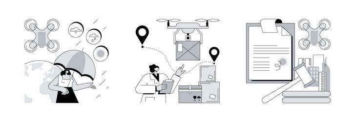 Autonomous aircraft use abstract concept Vector Image