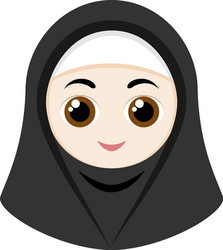 Cartoon girl with hijab Royalty Free Vector Image
