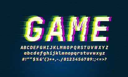 Goal glitch style digital font quotes typography Vector Image