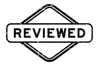 Grunge red reviewed word round rubber seal stamp Vector Image