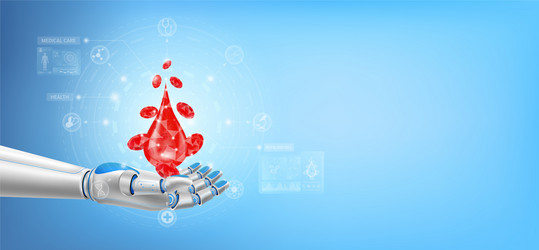 Plasma cells float away from in robot hand Vector Image
