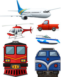 Set of different types air transport airplanes Vector Image
