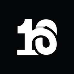 Number six or 6 colorful logo design Royalty Free Vector