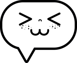 Line chocked chat bubble kawaii cartoon Royalty Free Vector