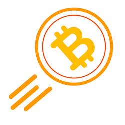 Simple symbol fast raising bitcoin at white Vector Image