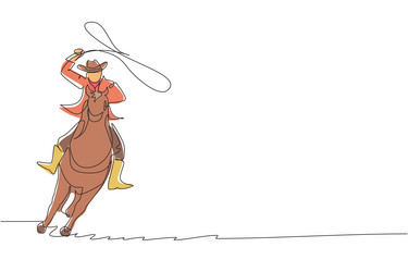 Woman with a cowboy hat girl riding horse Vector Image