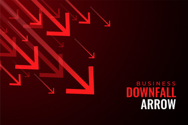 Business downfall red arrow concept background Vector Image