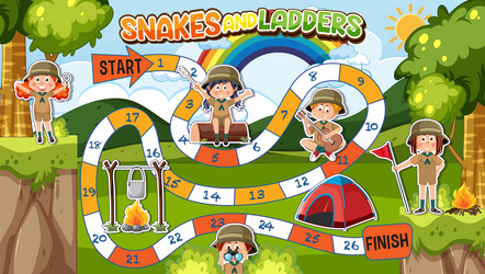 Simple board game for children template Royalty Free Vector