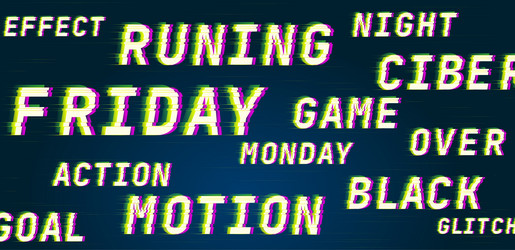 Goal glitch style digital font quotes typography Vector Image