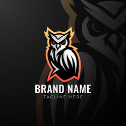 Owl logo emblem logo mascot on dark background Vector Image
