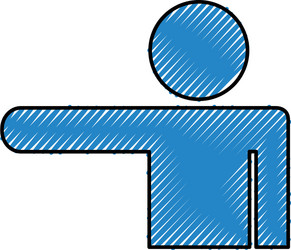 Silhouette of person pointing Royalty Free Vector Image