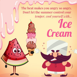 Funny ice cream Royalty Free Vector Image - VectorStock