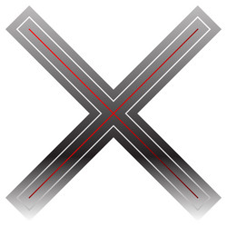 Red x letter sign signal restriction prohibition Vector Image