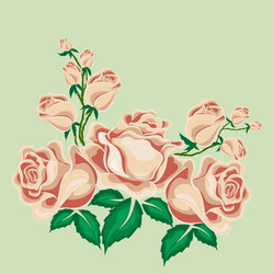 Red roses in cartoon style Royalty Free Vector Image