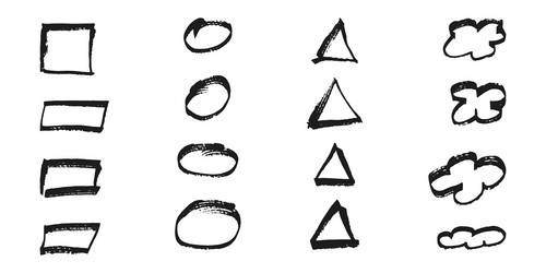 Brushes and elements for notes highlighting text Vector Image