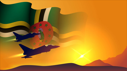 Fighter jet plane with namibia waving flag Vector Image