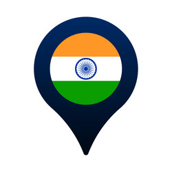 India flag and map pointer icon national Vector Image