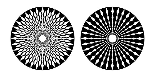 Radial circle patterns set Royalty Free Vector Image