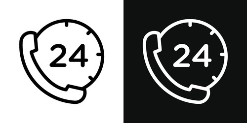 24 7 emergency call services icon set 24h Vector Image