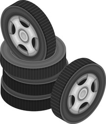 Car tire or tyre as ring-shaped component wheel Vector Image