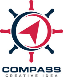 Compass adventure logo design Royalty Free Vector Image