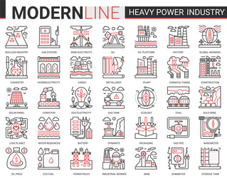 Heavy and power industry black icon set Royalty Free Vector