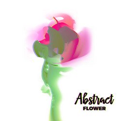 Abstract glitch flower with distorted petal Vector Image
