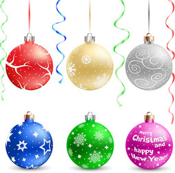 Winter holiday with christmas balls Royalty Free Vector