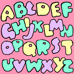 Handdrawn cartoon bold font modern grunge Vector Image