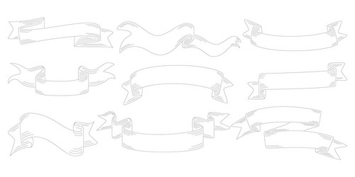 Semicircular banners ribbons for emblems Vector Image
