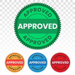 Approved seal stamp on a transparent background Vector Image