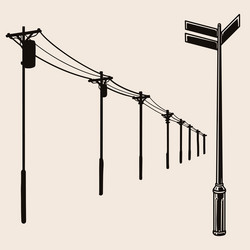 Energy and technology electrical post road Vector Image