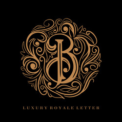B luxury letter logo design Royalty Free Vector Image