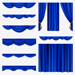 Draping curtains realistic set Royalty Free Vector Image