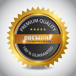 Premium quality guaranteed golden label Royalty Free Vector