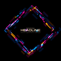 Abstract tech glowing neon lines background Vector Image