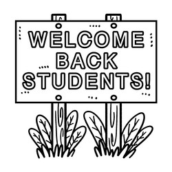 Welcome back students cartoon clipart Royalty Free Vector
