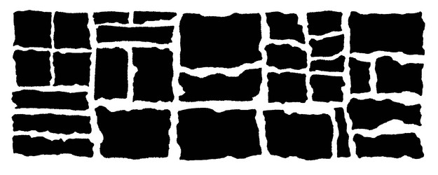 Black rectangle frames with jagged edges Vector Image