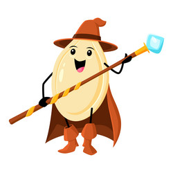 Cartoon halloween avocado wizard or mage character