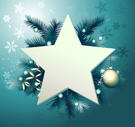 Wireframe christmas star low poly style banner Vector Image