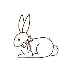 Contour drawing of a rabbit isolated on a white Vector Image