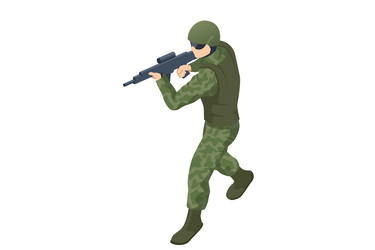 Isometric special forces soldier police swat team Vector Image