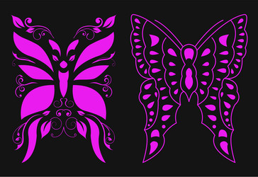 Stylized butterfly set Royalty Free Vector Image